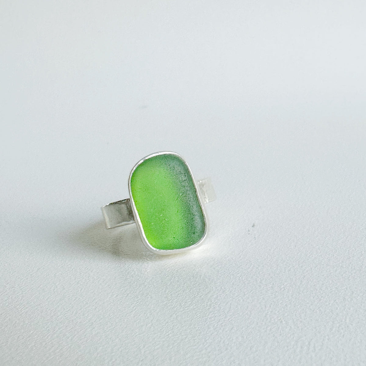 Rectangular Green Sea Glass Ring – this tiny ocean
